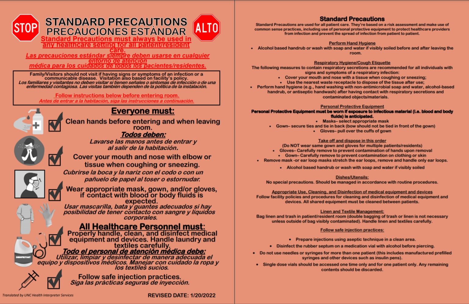NC Standardized Isolation Signage - Statewide Program for Infection ...