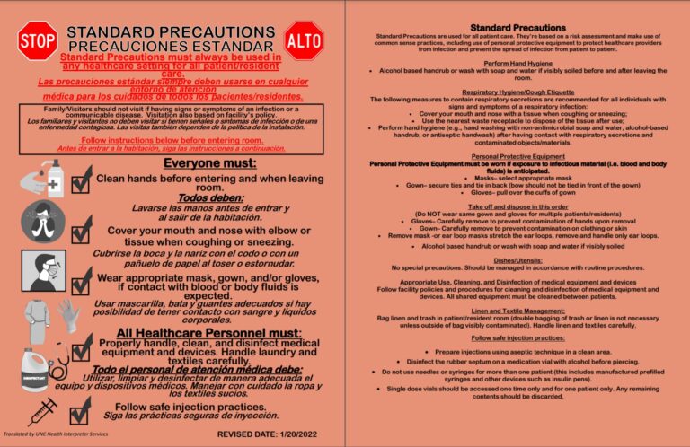 NC Standardized Isolation Signage (published January 2022) - Statewide ...